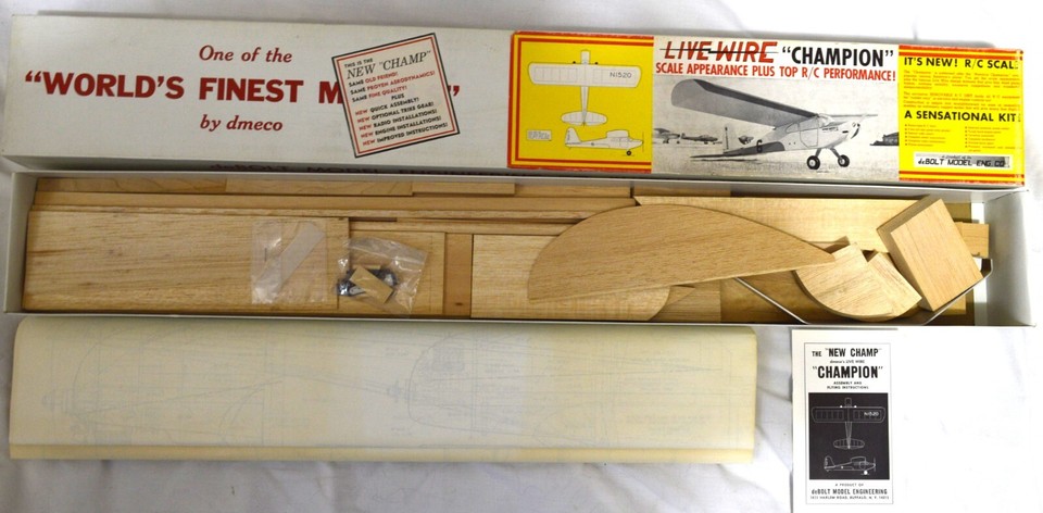 Vintage deBolt Live Wire Champion RC Wood model kit, NOS | eBay
