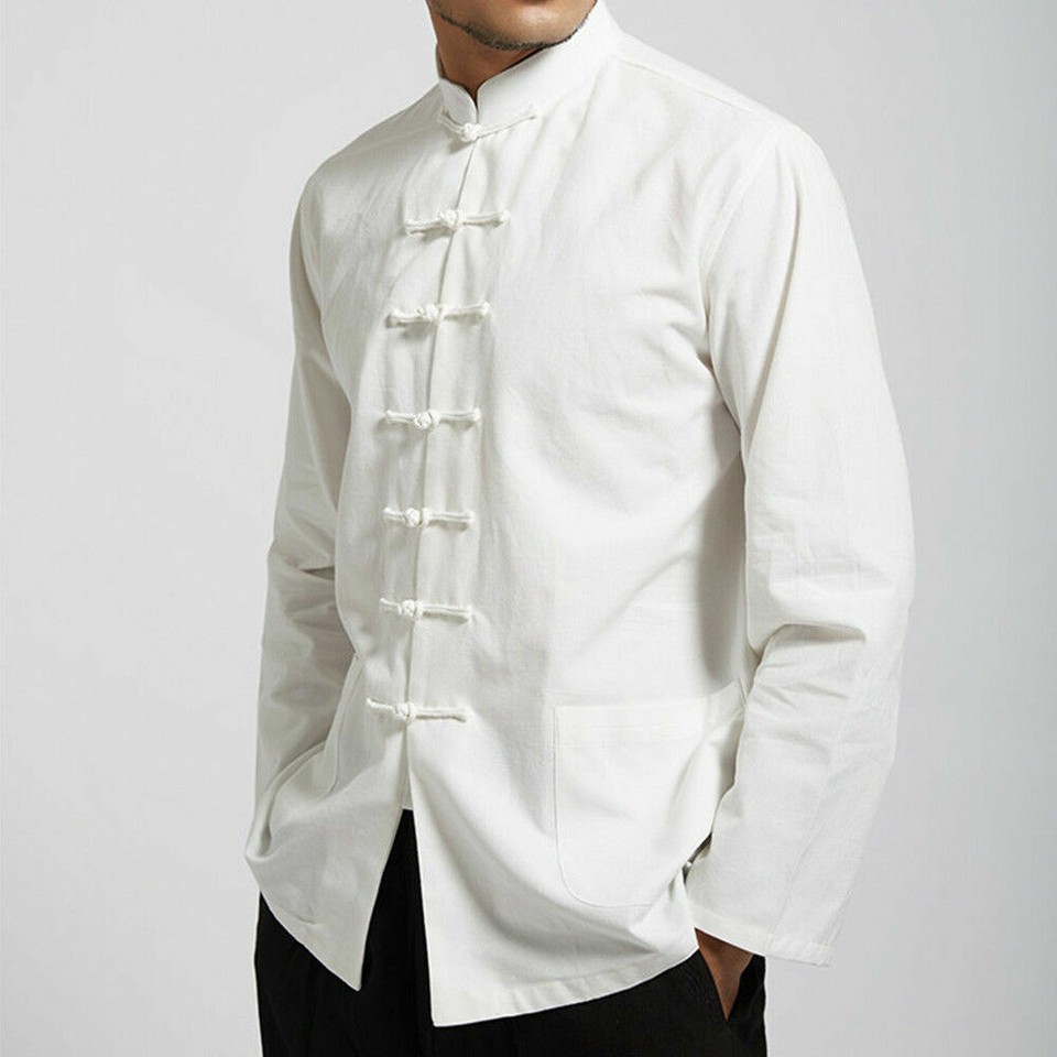 Mens Traditional Chinese Tang Suit Coat Jacket Kung Fu Tai Chi Wingchun ...