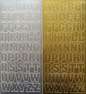 20mm 2cm Uppercase Alphabet PEEL OFF STICKERS Capital Letters Alphabets ...
