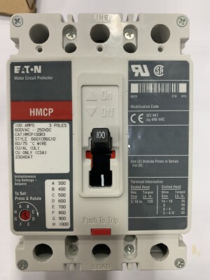 EATON HMCP100R3C 100A 600VAC 250VDC 3 POLE CIRCUIT BREAKER | eBay