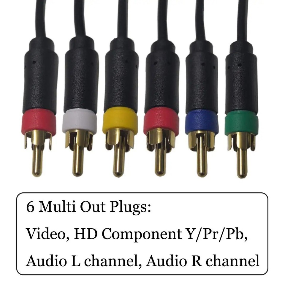 Component AV Cable for PS2 PS3 Slim RCA Audio Video HD Multi Out 6ft | eBay