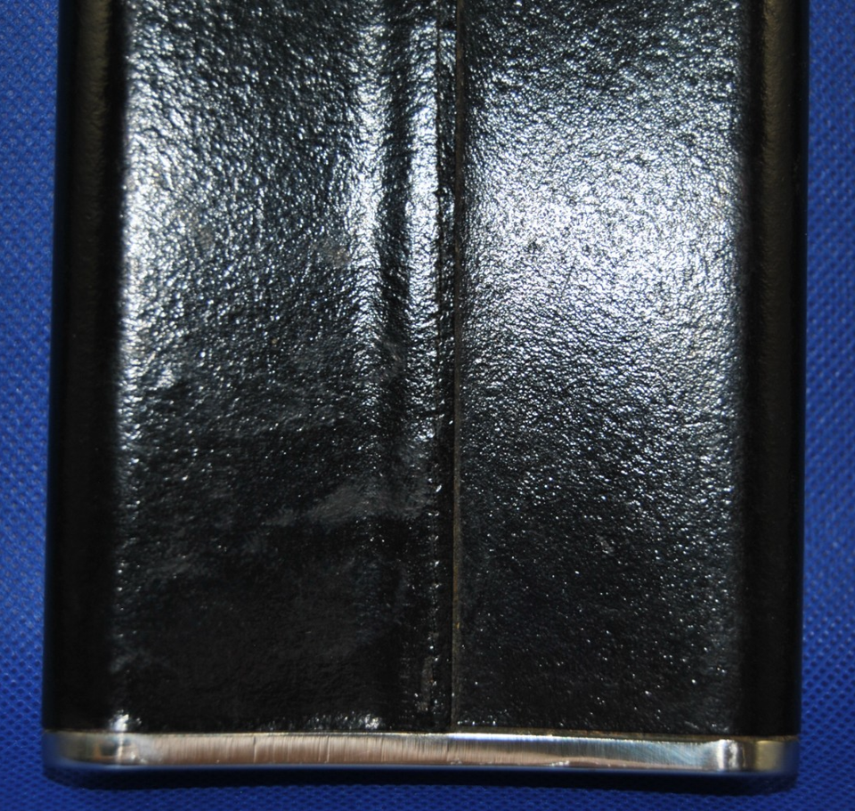 Large BLACK Pewter Stainless Steel 9oz HIP FLASK with Black LEATHER ...
