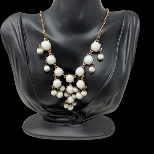 White Bubble Necklace Bib Statement Fashion Choker Collar Gold Tone | eBay