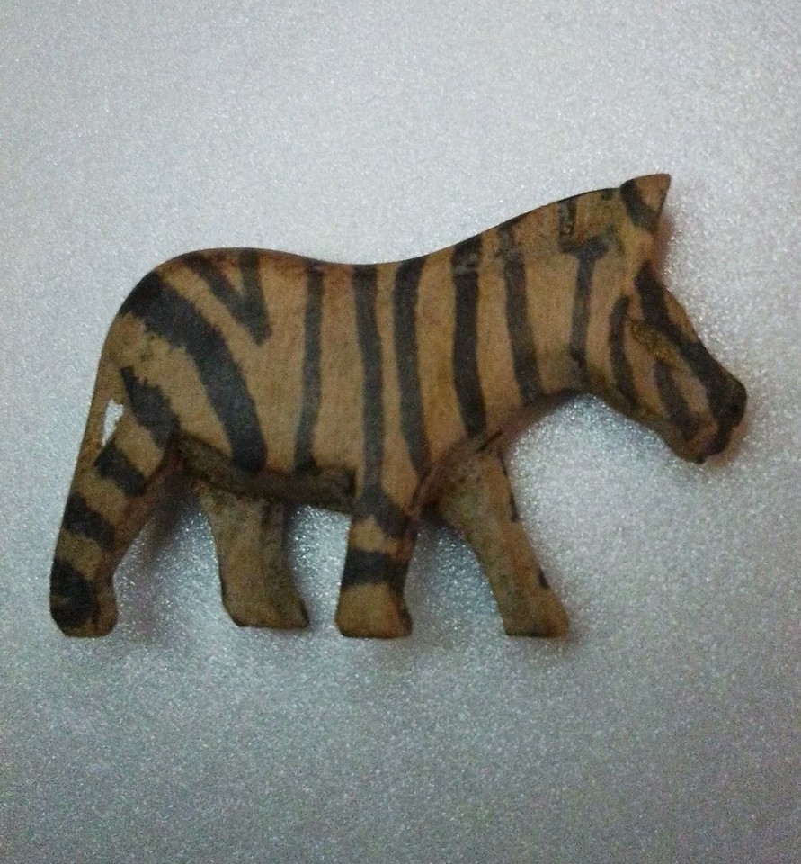 7 Wooden Hand Carved and Hand Painted Mini African Animals | eBay