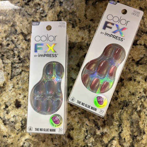 Impress The No Glue Manicure 2 New Packages Short Color FX | eBay