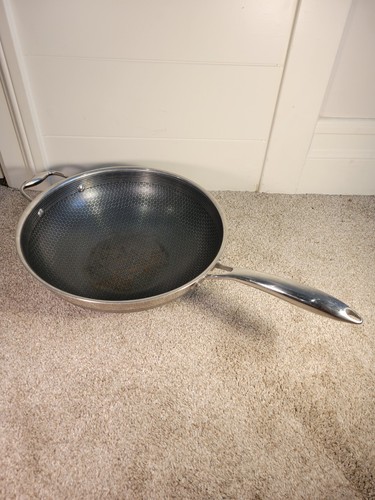 HexClad Hybrid Nonstick WOK Frying Pan 12-Inch Stay Cool Handle Oven ...