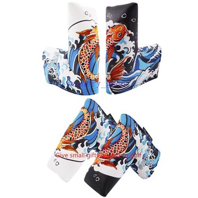 Lucky Koi Fish Leather Magnetic Golf HeadCover Fit Blade Putter Club ...