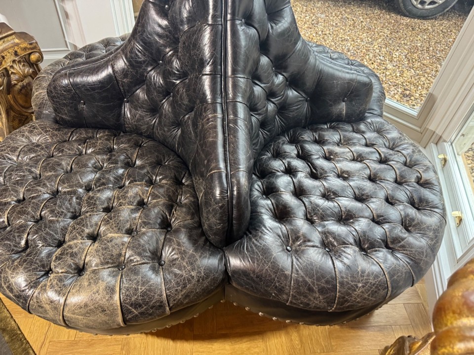 Artsome for Coach House superb conversation seat black leather rrp £ ...