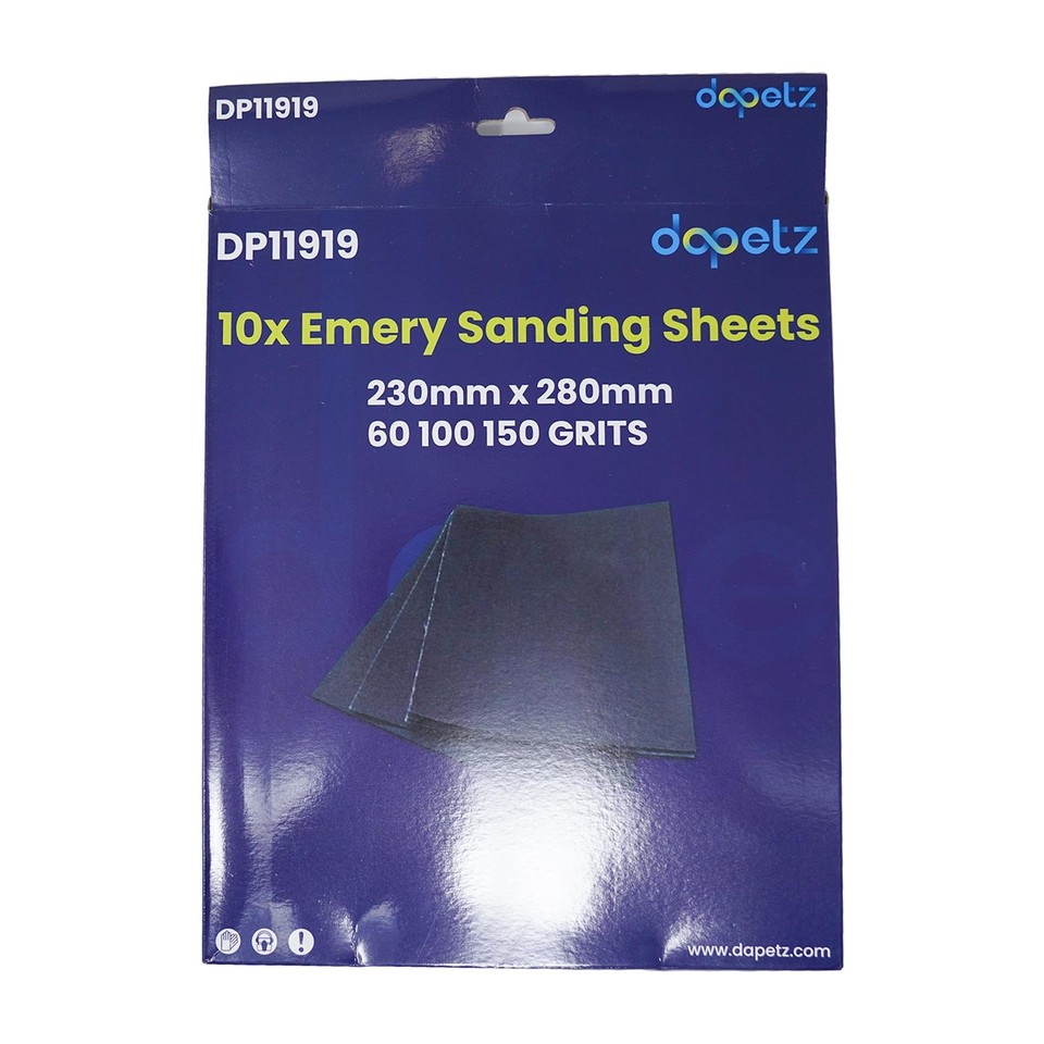 Emery Cloth Abrasive Sandpaper Sheets 230x280mm 60 100 150 Grit 10 Pack ...