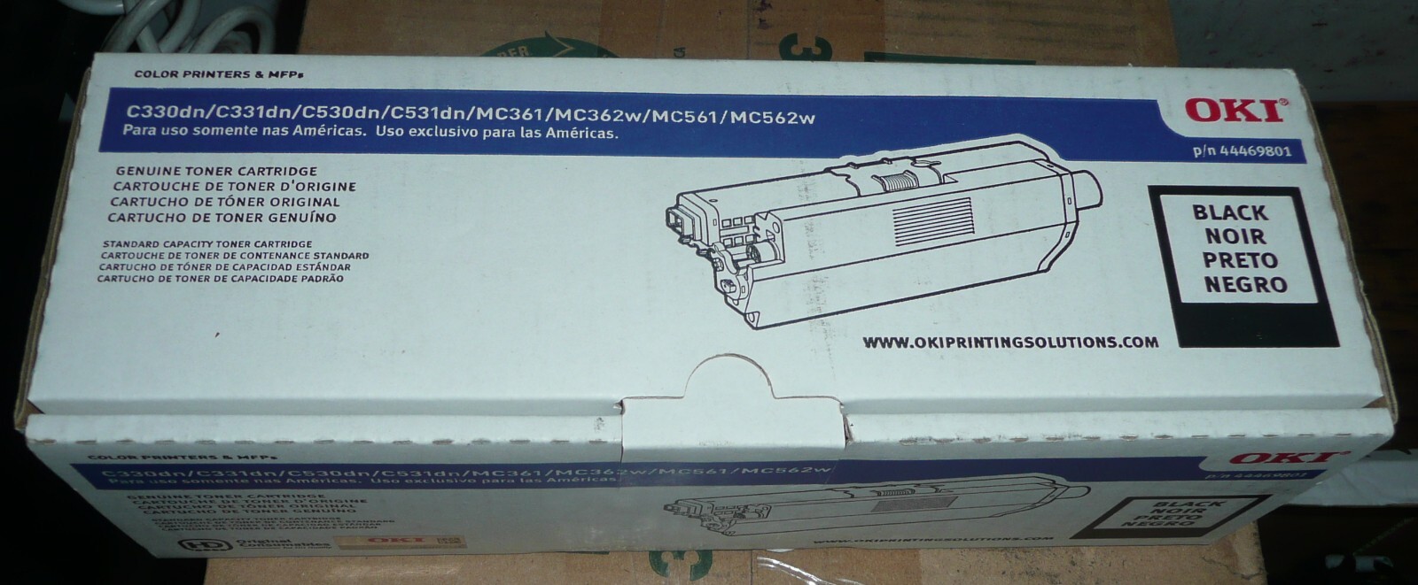 Genuine Oki Black Toner Cartridge 44469801 for C330dn C331dn MC361 ...