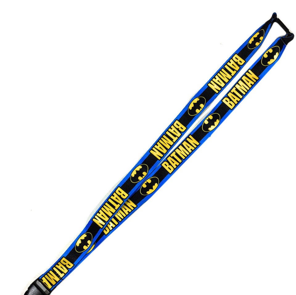 Batman Logo/ Character Lanyard Sticker ID Badge Holder & PVC Bat Charm ...