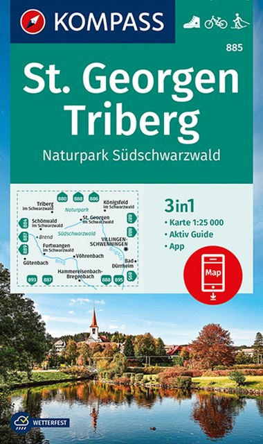 Kompass Wanderkarte 885Stück Georgen, Triberg, Naturpark Südschwarzwald ...