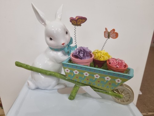 Ceramic Bunny With Cart | eBay