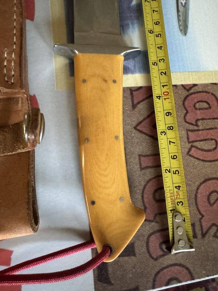 Gordon Romeis Custom Fighter Knife W Sheath Yellow Micarta Handle | eBay