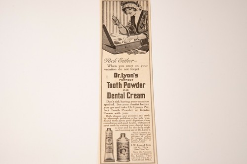 Dr Lyons Tooth Powder, Dental Cream, 1915 Print Advertisement | eBay
