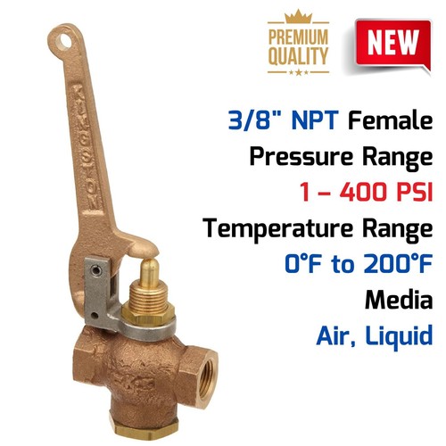 Brass Quick Opening Flow Control Valve Pull Lever 3/8" NPT Female Steam ...