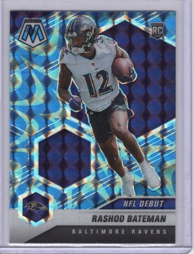 2021 Panini Mosaic - NFL Debut Rashod Bateman #249 Reactive Blue Mosaic ...