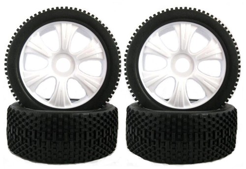 17mm Hex 1:8 RC Car Off-Road Ruber Tire Wheel Rim Tyres 4Pcs For HPI ...