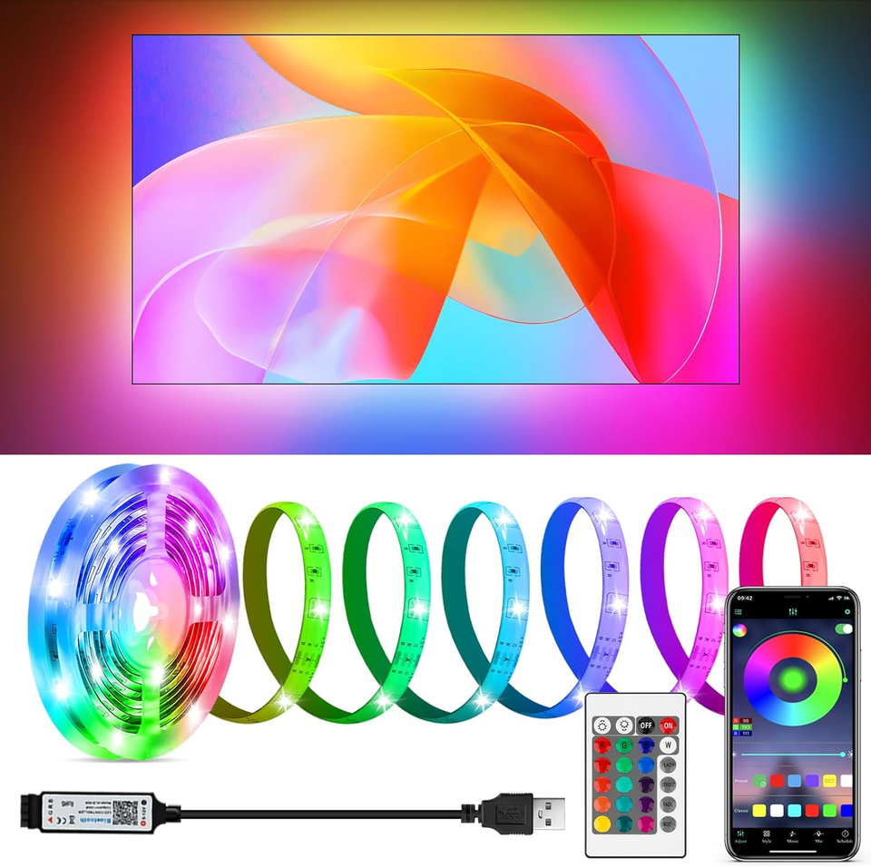 LED Strip Lights for TV, 9.8Ft RGB LED Lights for 32-50In TV Behind ...