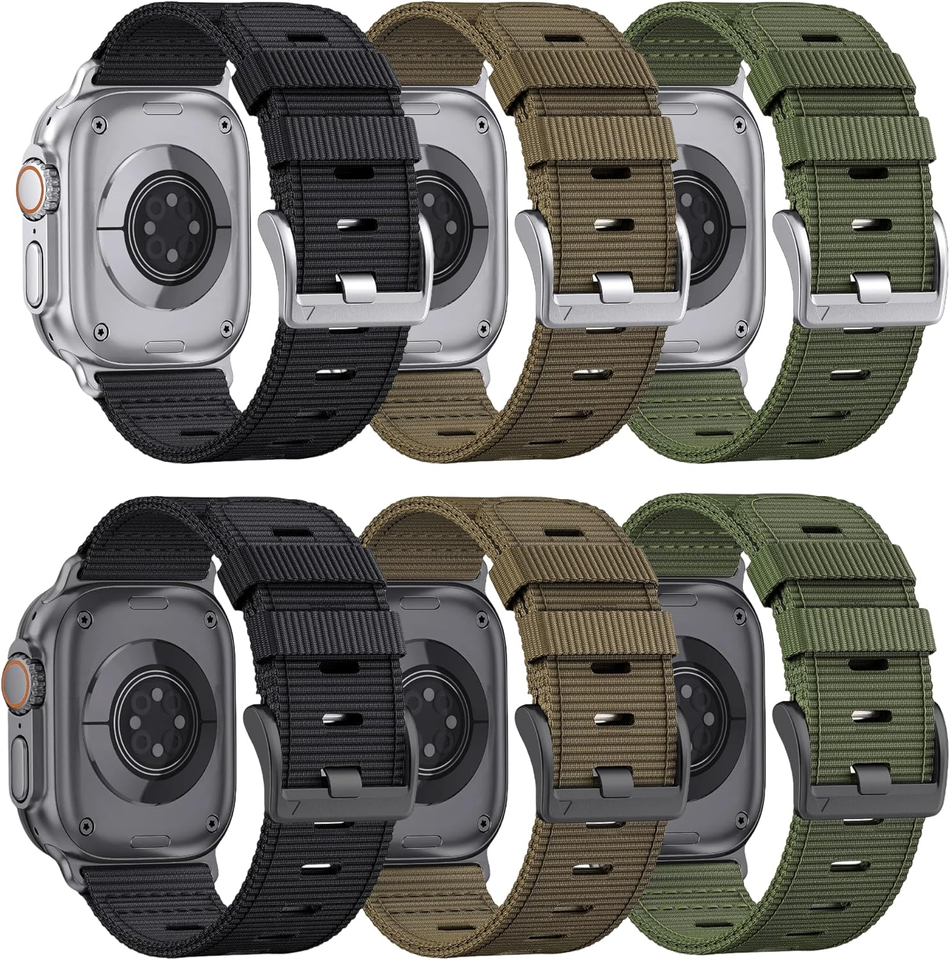Nylon Watch Band for Apple Watch Ultra 2 Band 49mm 46mm 45mm 44mm 42mm ...
