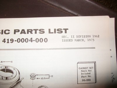 clinton engine 419 0004 000,60/70s,illustrated parts list,antique ...