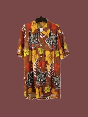 Brand New Chicago Wolves Short Sleeve 100% Polyester Hawaiian Shirt ...