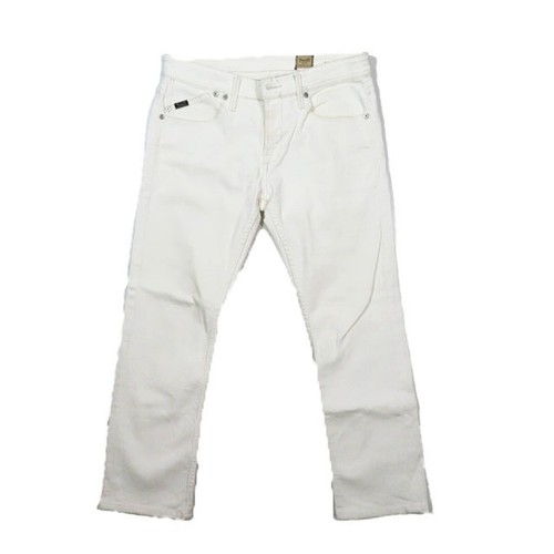 Yanouk YANUK White Denim Jeans Zip Fly Straight Pants Bottoms 30 Mens ...