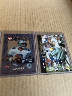 TROY AIKMAN 1994 Edge EXCALIBUR #FX7 & UD Electric #277 Cowboys Cards ...
