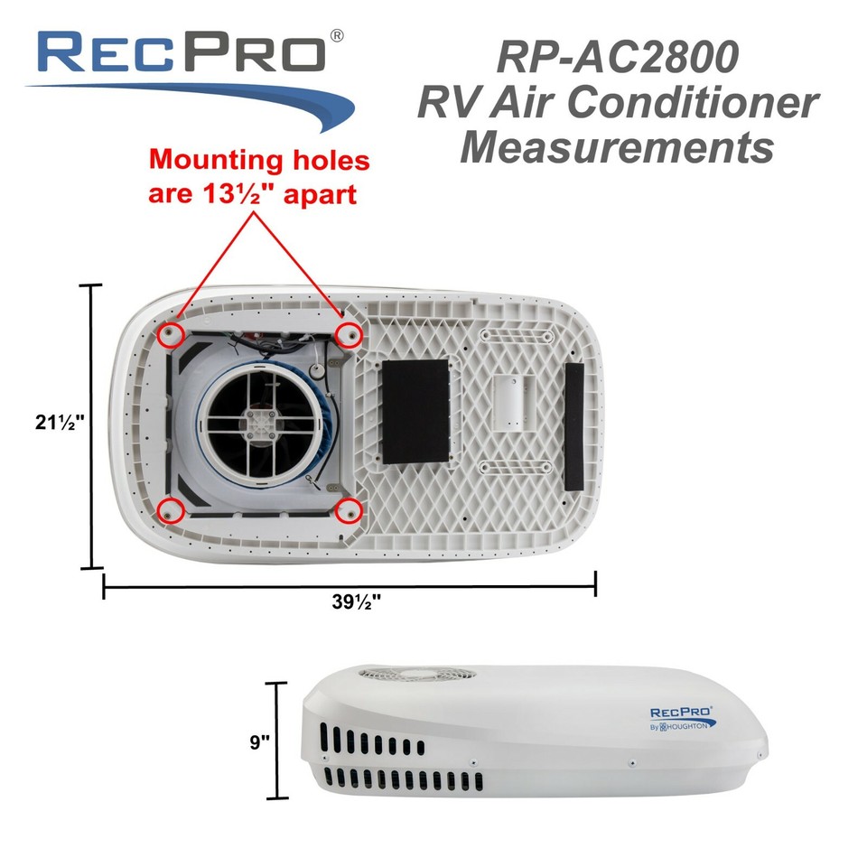 RecPro RV Air Conditioner Low Profile Unit 9.5K Non-Ducted Sprinter ...