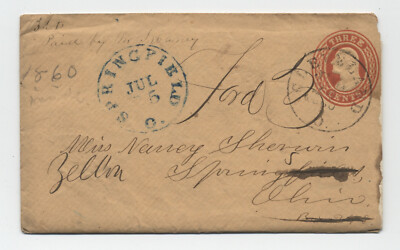 1860 Cleveland Ohio U10 to Springfield OH and forwarded [H.1949] | eBay