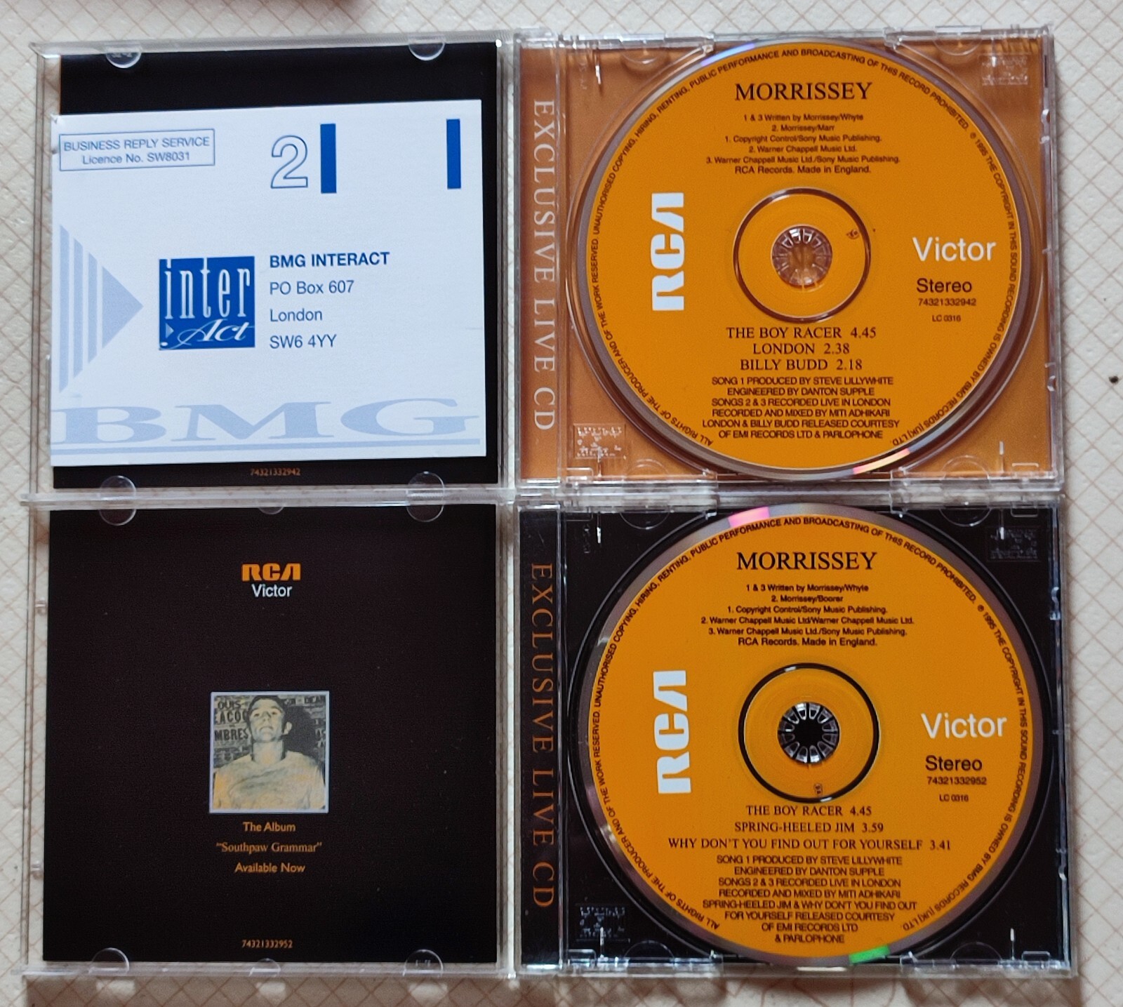 MORRISSEY - SET of 15 consecutive UK CD SINGLES from 1991-1997 - The ...