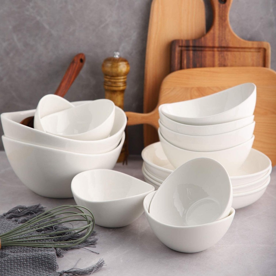 6pcs Porcelain Serving Bowls Salad Bowl Set Pasta Bowls Set Fruit ...