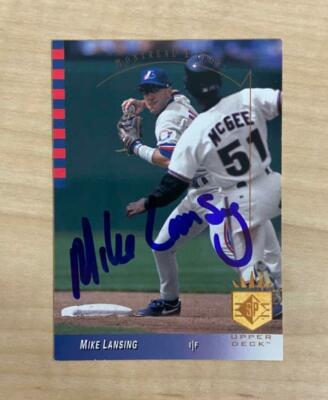 MIKE LANSING MONTREAL EXPOS SIGNED AUTOGRAPHED 1993 UPPER DECK CARD ...