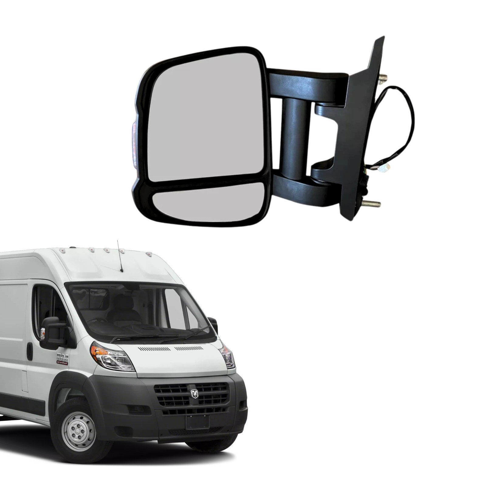 DODGE RAM PROMASTER MIRROR EXTENDED LONG ARM DOOR LEFT DRIVER SIDE 2017 ...