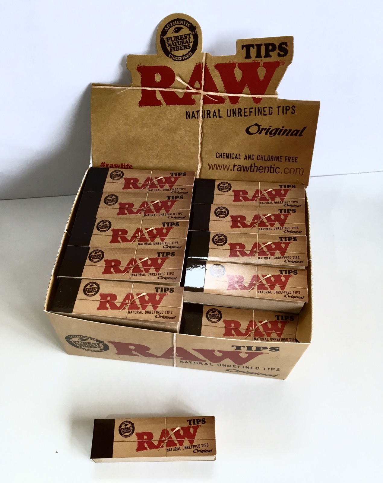 5 10 25 50 Raw Roach Filter Tips Rolling Paper Chlorine free Unrefined ...