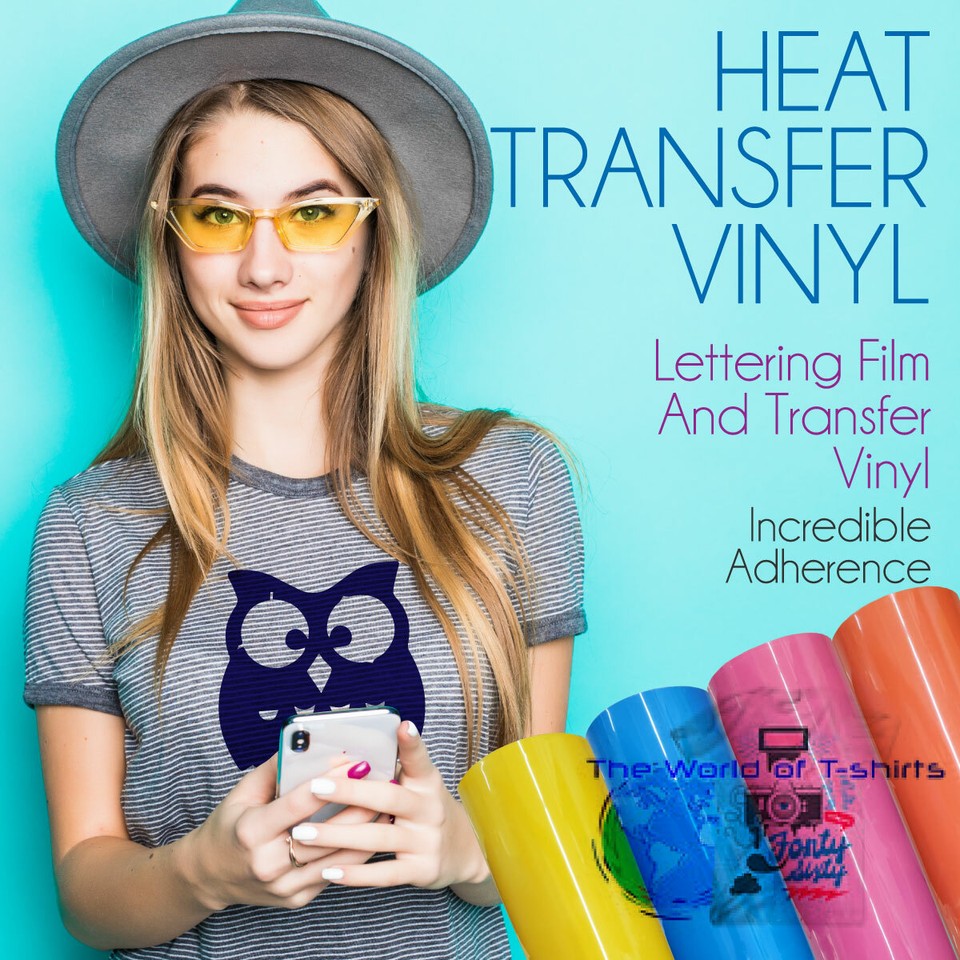 Heat Transfer Vinyl Roll PU Lettering Film Iron On Textile BLACK 12" x ...