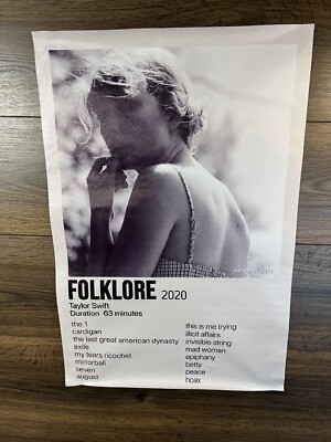 Taylor Swift - Folklore 2020 Canvas Lithograph Poster 24" x 16" NEW | eBay