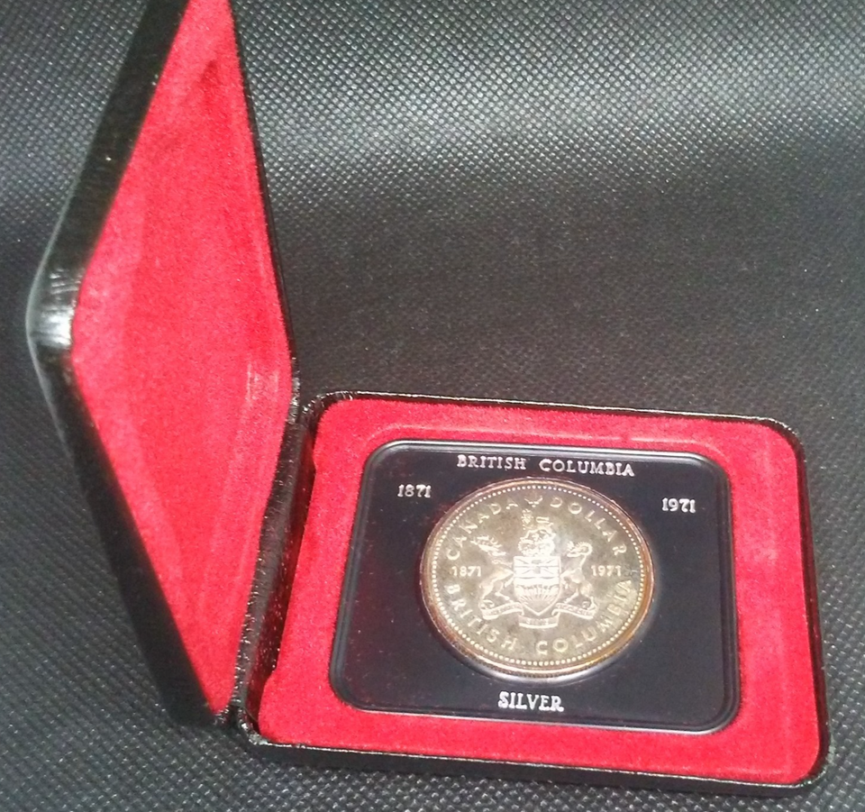 1971 Canadian British Columbia Centennial Silver Dollar Coin with ...