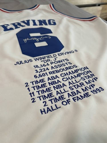 Julius Erving All Star Jersey. Sixers 76ers /Career Stats And Signature ...