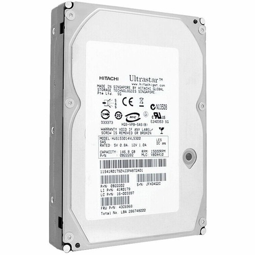 HITACHI HDD 3.5" SAS Hard Disk Server 146.8GB 15K RPM Server NAS Hard ...