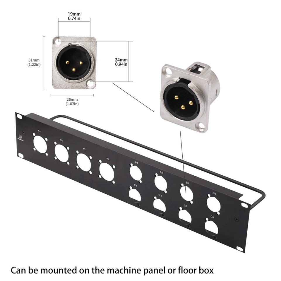 3X(XLR Pass Through Cable 3 Pin XLR Panel Mount Pass Through Connector ...