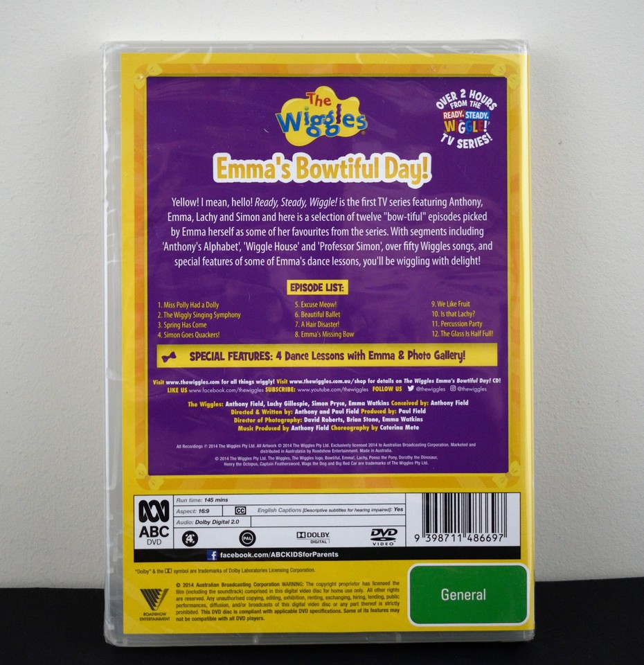 The Wiggles Emma's Bowtiful Day DVD 2014 Special Features New & Sealed ...