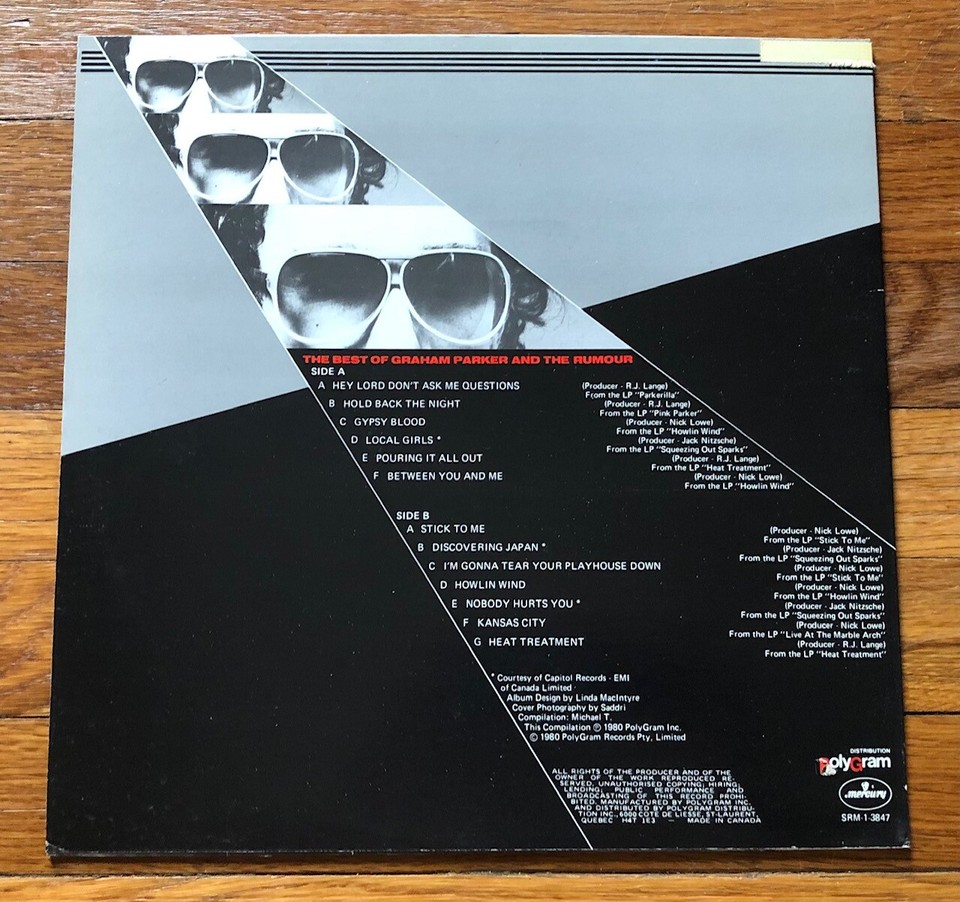 Graham Parker and the Rumour High Times RARE original vinyl LP record ...