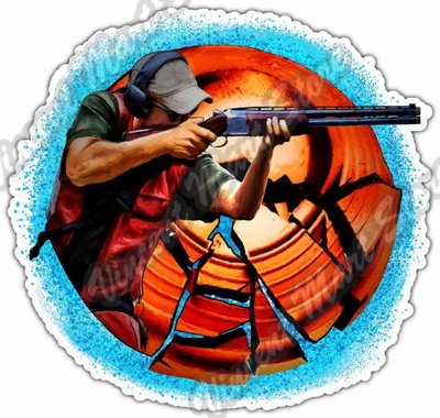 Trap Skeet Shooting Shot Gunner Shotgun Gun Car Bumper Vinyl Sticker ...