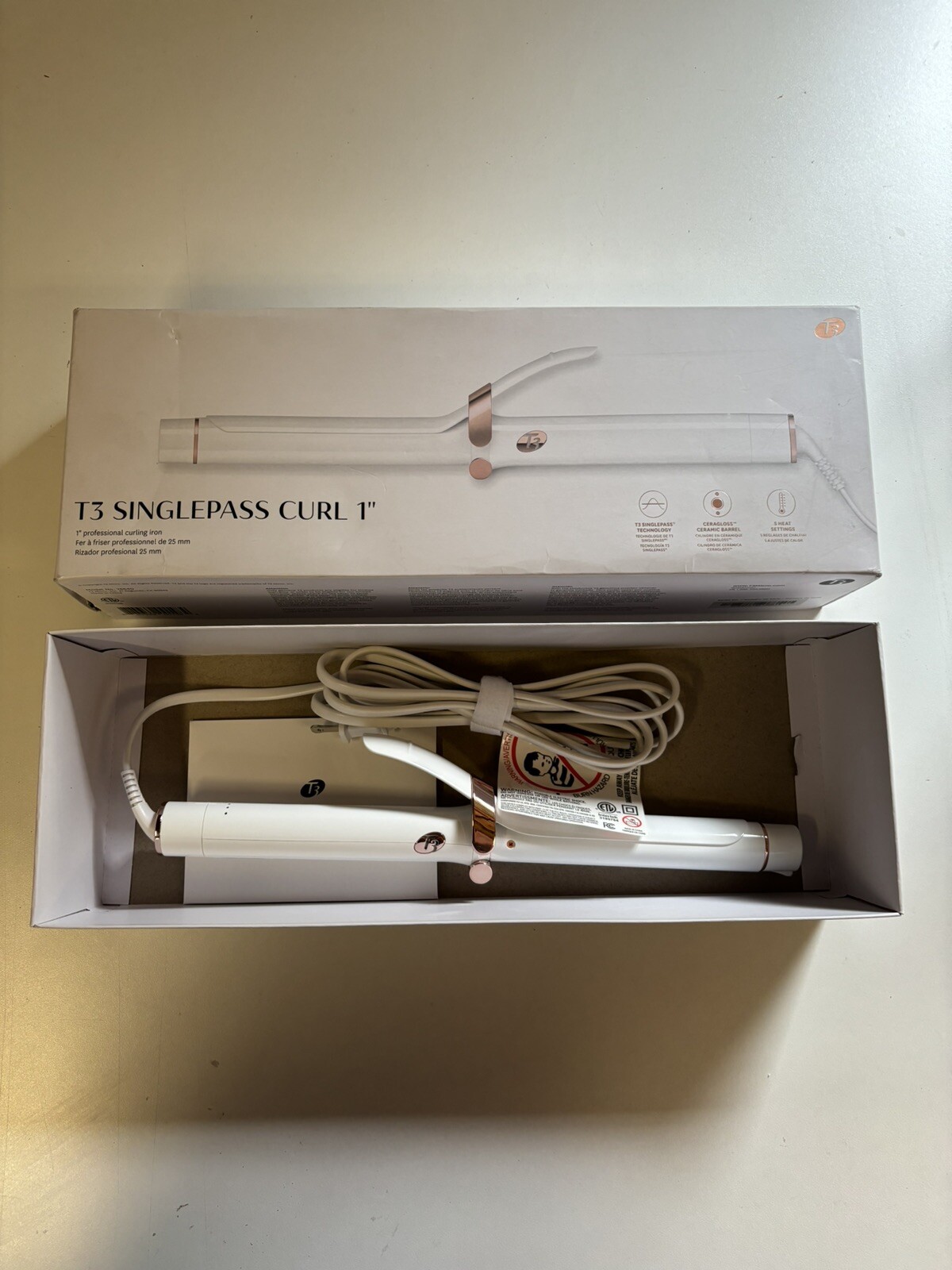 T3 SinglePass Curl 1 Inch Professional Curling Iron C2 883349001484 | eBay