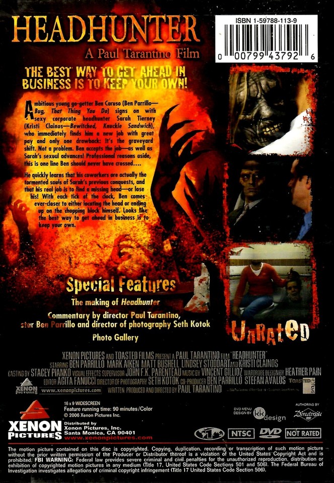 HeadHunter - HORROR - Benjamin John Parillo, Kristi Clainos, Mark Aiken New DVD | eBay UK