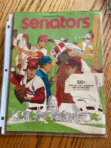 1971 Washington Senators Vintage baseball Program Magazine scorecard ...
