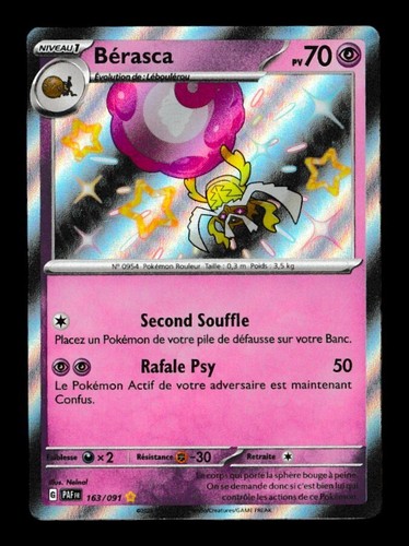 BERASCA HOLO SHINY 163/091 EV4.5 DESTINEES DE PALDEA POKEMON FRANCAIS ...