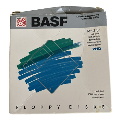 BASF 3.5" Floppy Disks 2S/HD High Density 9 pack - NIB | eBay