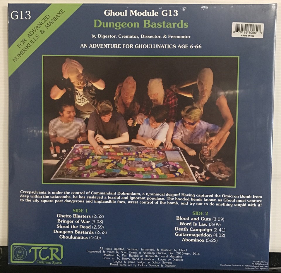Ghoul - Dungeon Bastards LP 2016 Tankcrimes – TC96 [Sealed] [Colored ...